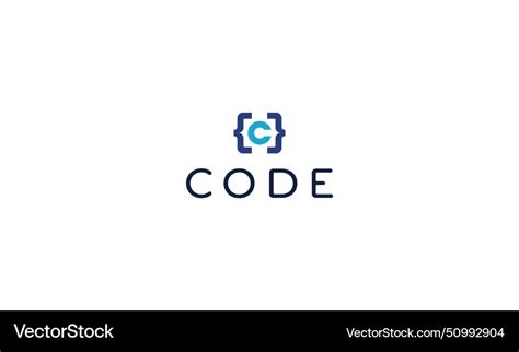 Letter C Programming Code Technological Logo Vector Image