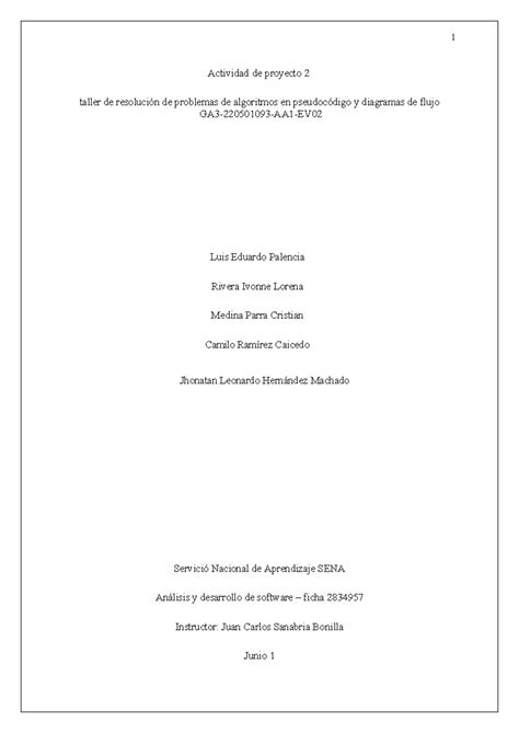 Resolución De Problemas De Algoritmos En Pseudocódigo Y Diagramas De Flujo Ga3 220501093 Aa1