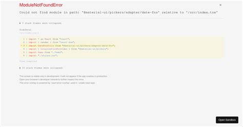 material ui pickers v4 example forked codesandbox