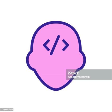 Vektor Ikon Programmer Pengembang Ilustrasi Simbol Kontur Terisolasi Ilustrasi Stok Unduh