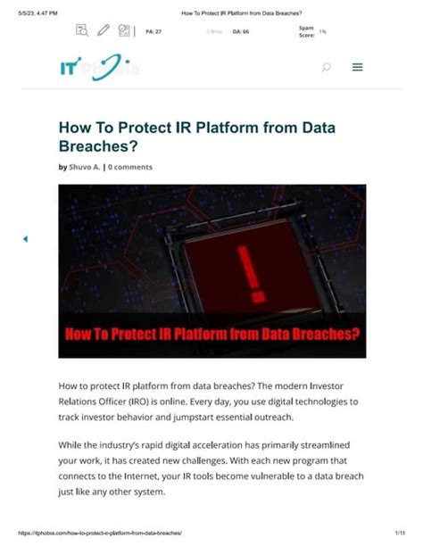 How To Protect Ir Platform From Data Breaches Pdf