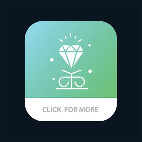 Diamond Love Heart Wedding Mobile App Button Android And Ios Glyph Version 13246162 Vector Art