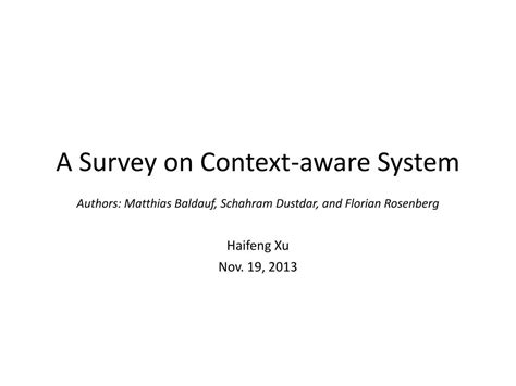 Ppt A Survey On Context Aware System Powerpoint Presentation Free Download Id 2442698