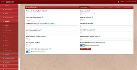 Enabledisable Password Or Key Based Authentication