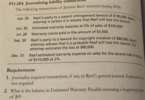 Solved P11 28a Journalizing Liability Transactiun The