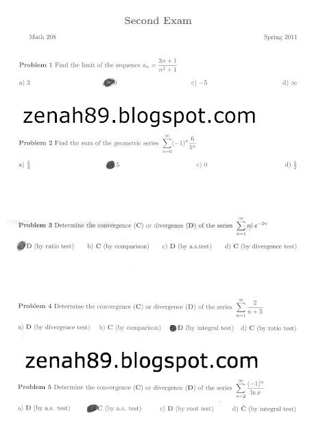 Tech 89 Exam 2 Calculus Ii Math 208