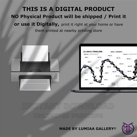 Days Visual Timeline Printable Digital Editable Budget Etsy