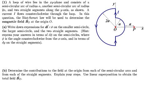 Solved A Loop Of Wire Lies In The Xy Plane And Consists Of A Chegg