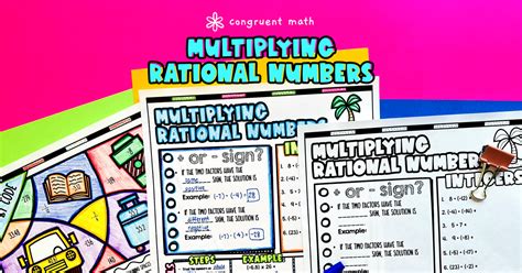 Multiplying Rational Numbers Congruent Math