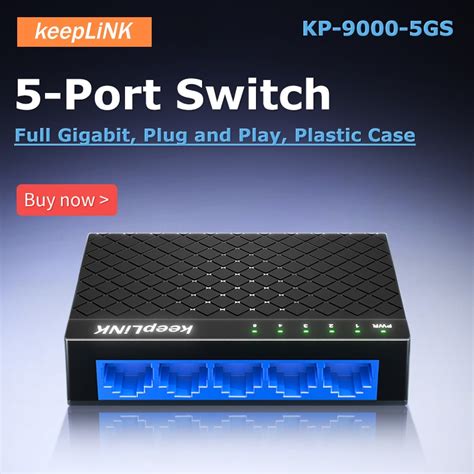 5 Port Full Gigabit Plastic Unmanaged Network Ethernet Switch