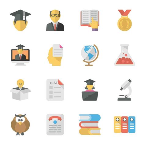 Pack Of E Learning Flat Icons 36172957 Vector Art At Vecteezy