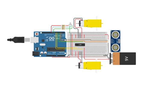 Circuit Design Circuito Aplicación Ultrasonico Tinkercad