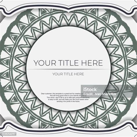 어두운 그리스 장식 흰색 인쇄 디자인 엽서를위한 고급스러운 템플릿 텍스트 및 빈티지 패턴에 대한 장소가있는 초대 장 카드 준비 꽃 식물에 대한 스톡 벡터 아트 및 기타