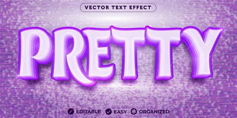 premium vector pretty text effectfully editable font text effect