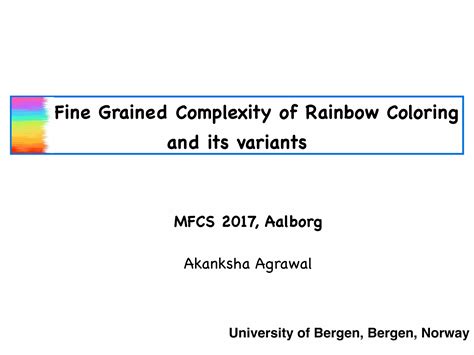 Fine Grained Complexity Of Rainbow Coloring And Its Variants Pdf