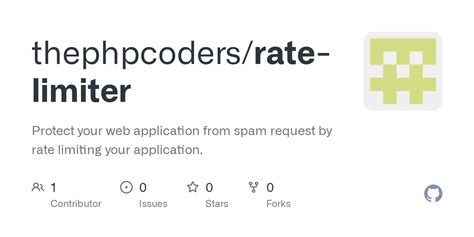 Github Thephpcodersrate Limiter Protect Your Web Application From
