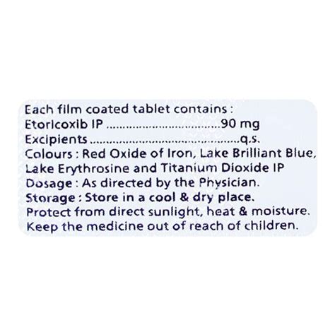 Buy Etocoxib 90 Tablet 10s Online At Upto 25 Off Netmeds