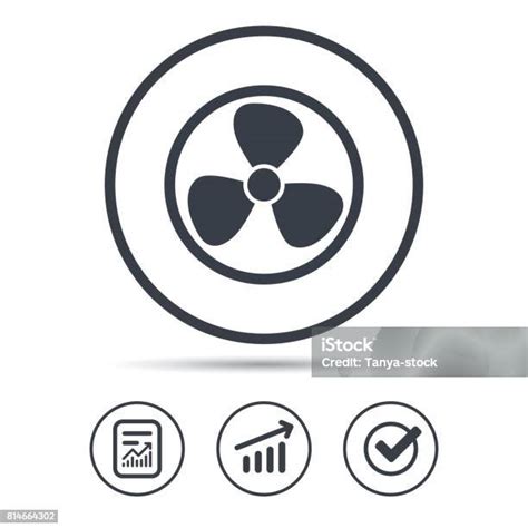 통풍용 아이콘크기 에어제스처 호흡기 또는 쿨링팬 팻말 3에 대한 스톡 벡터 아트 및 기타 이미지 3 날 선풍기 전기 설비 Istock