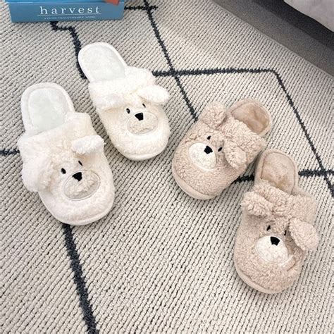 유유존 곰돌이털슬리퍼 실내화 리빙 털실내화 사무실 뽀글이p313069851
