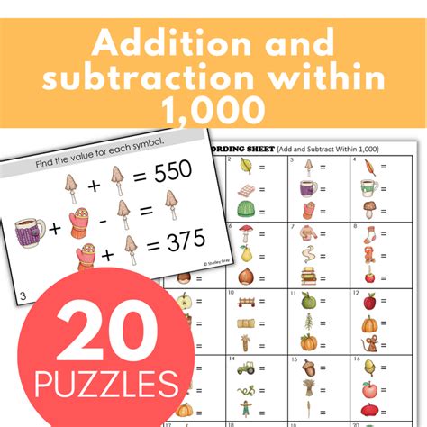 Fall Themed Math Logic Problems Puzzles For Addition And Subtraction Wi Shelley Gray Teaching