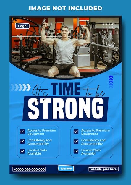 체육관 플라이어 템플릿 디자인 프리미엄 벡터