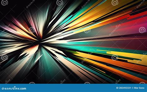 Abstract Colorful Speed Background With Lines Generate Ai Stock