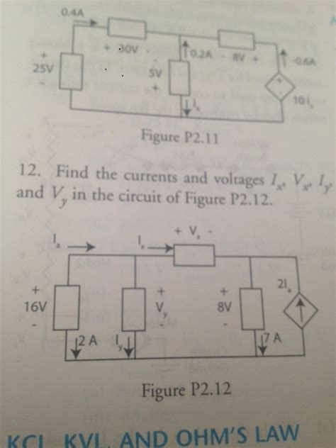 Solved Find the currents and voltages Ix, Vx, Iy, and Vy in | Chegg.com