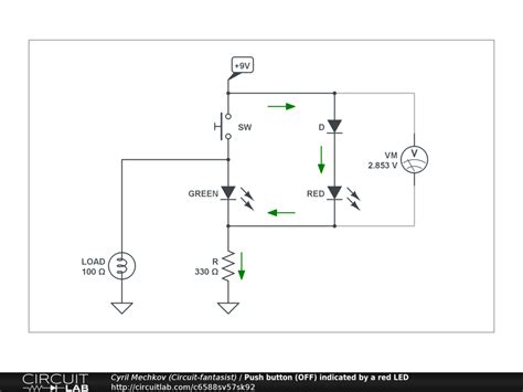Push Button OFF Indicated By A Red LED CircuitLab