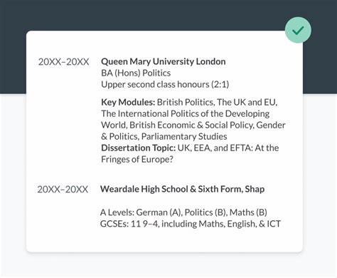 How To Write A Cv Education Section With Examples