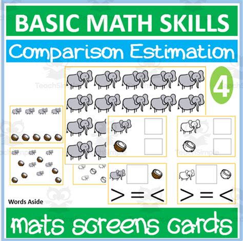 Basic Math Skills Counting Estimation Comparison 4 By Teach Simple
