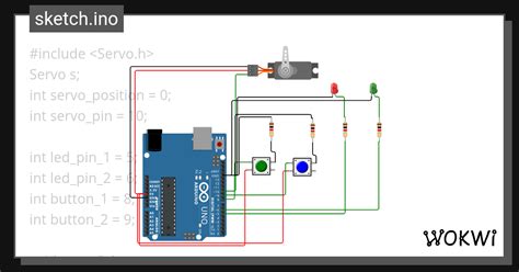 Push Button Servo Copy Wokwi Esp32 Stm32 Arduino Simulator