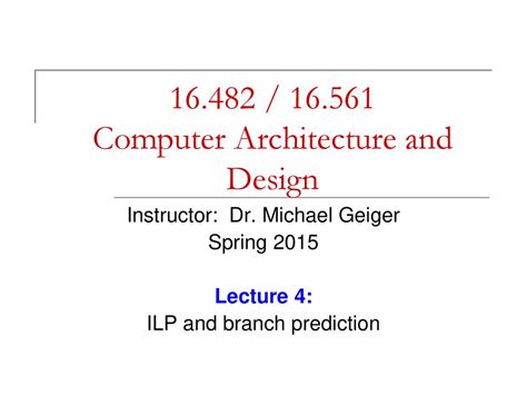 Computer Architecture And Design Ppt Download