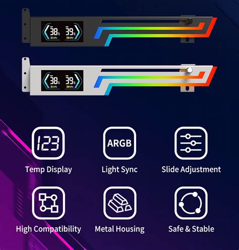 Power Train Z X ARGB Graphics Card Bracket Temperature Display