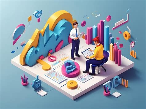 Premium Ai Image Business And Marketing Concept In 3d Isometric Design People Calculating