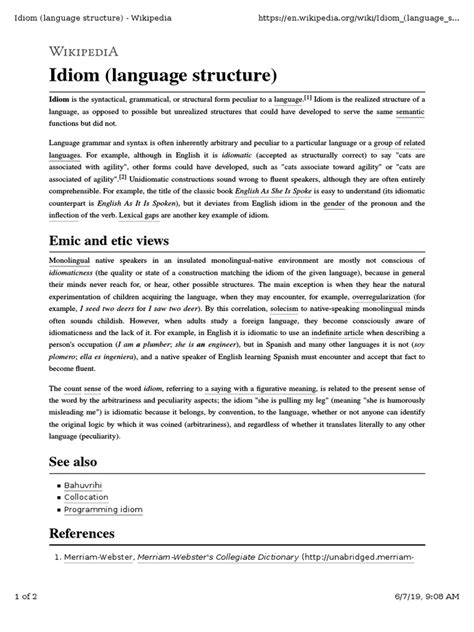 Idiom Language Structure Pdf Linguistics Semiotics