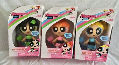 New Powerpuff Girls Set Of 3 Deluxe Dolls Figures Blossom Bubbles