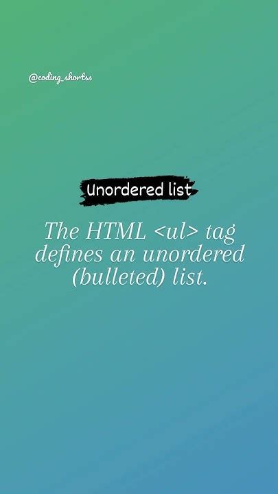 Unordered List Shorts Shortvideo Short Html Tags Viral Viralvideo Youtube