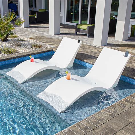 Floating Luxuries Shelf Lounger Pool Chair With Built In Drink And