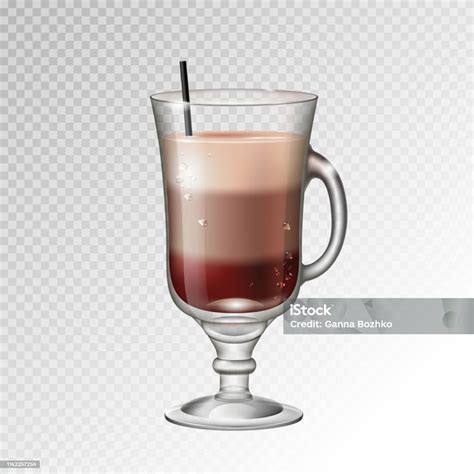 투명 한 배경에 현실적인 칵테일 아일랜드어 커피 유리 벡터 일러스트 레이 션 나이트클럽에 대한 스톡 벡터 아트 및 기타 이미지