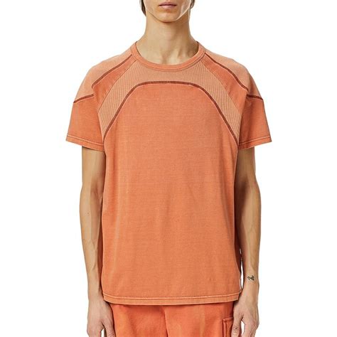 【楽天市場】 Diesel ディーゼル メンズ ワンポイントオーバルd刺繍ロゴ リブ切替 半袖tシャツ カットソー【t Riby】【サイズs】【オレンジ系】die M T F4 408