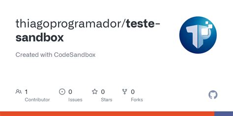 Github Thiagoprogramadorteste Sandbox Created With Codesandbox