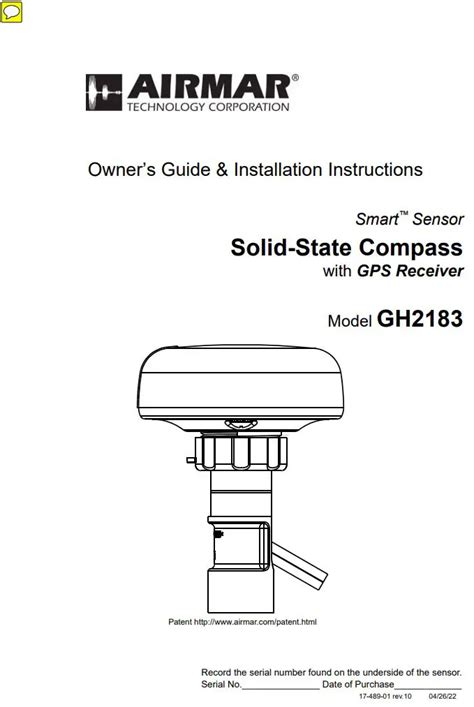 Airmar Gh2183 Heading And Gps Compass Owners Manual Manuals
