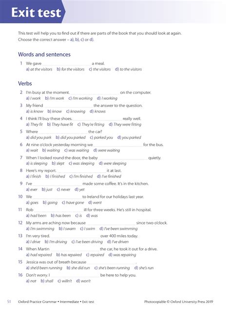 Oxford Practice Grammar Intermediate Tests Pdf Adverb Linguistics