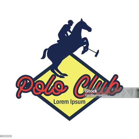 슬로건 태그 라인 벡터 일러스트에 대한 텍스트 공간이있는 폴로 스포츠 아이콘 경기 스포츠에 대한 스톡 벡터 아트 및 기타 이미지