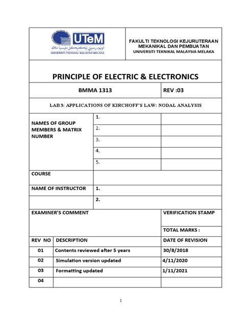 Lab 3 Nodal Analysis Simulation Pdf Electrical Network