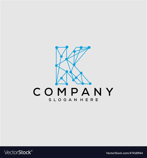 Letter K Tech Logo Design Inspiration Royalty Free Vector