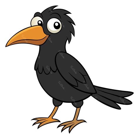 Cartoon Style Crow Character Illustration Free Illustrator Vector File