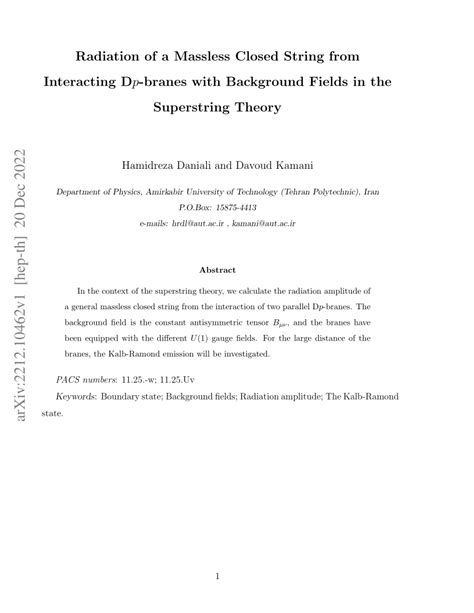 Pdf Radiation Of A Massless Closed String From Interacting Dp