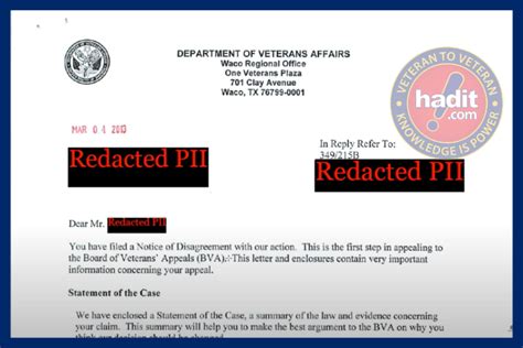 VA Statement Of The Case Example How To Read And Understand This VA Form VA Claims And
