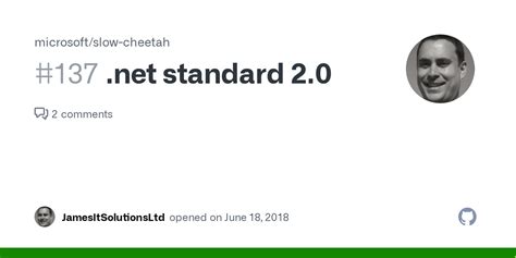 Net Standard 20 · Issue 137 · Microsoftslow Cheetah · Github